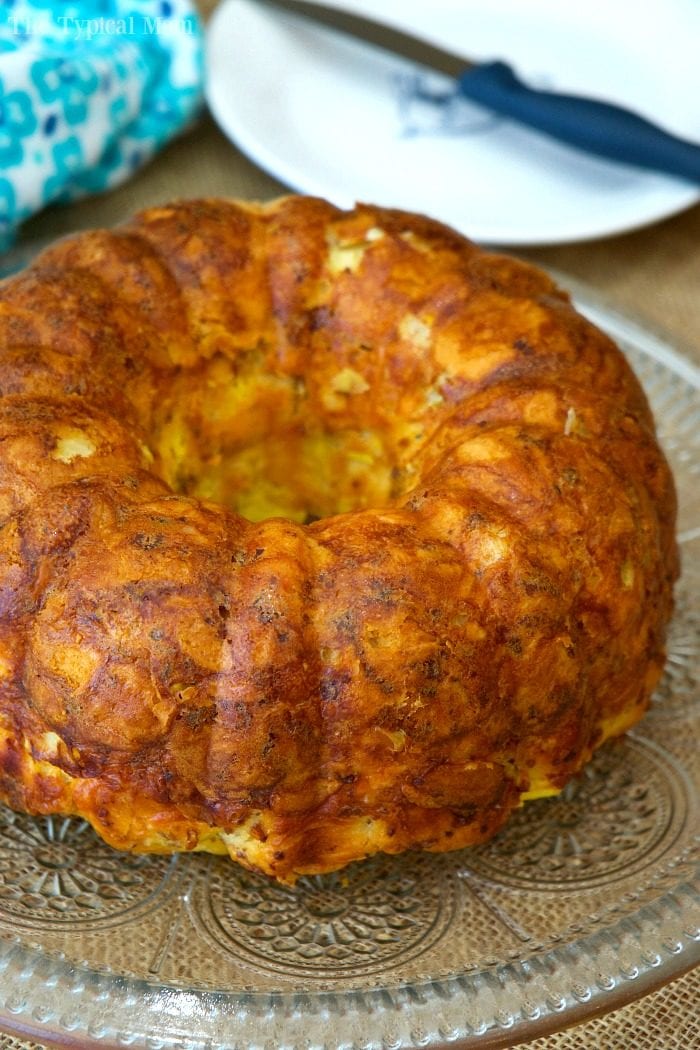 Breakfast Bundt Cake Recipe with Bacon Egg And Cheese 