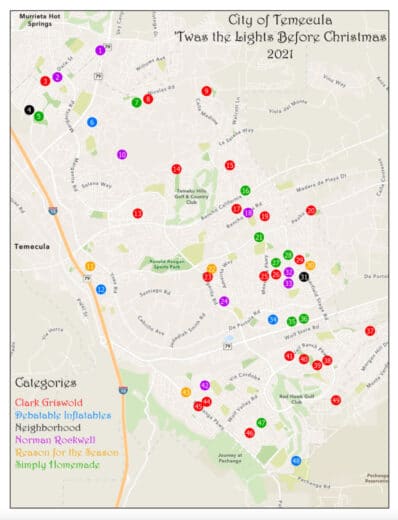 Christmas Lights Temecula Map - Tour Decorated Houses