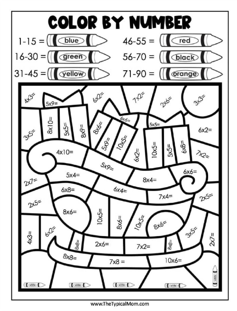 Free Christmas Color by Number (PDF Printables)