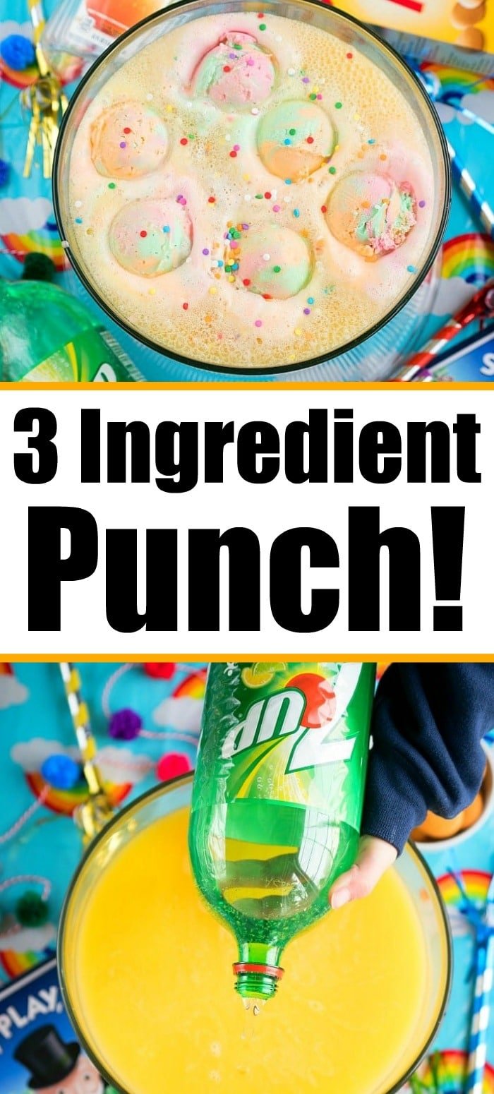 3 Ingredient Party Punch Recipe - Sherbet Baby Shower Punch