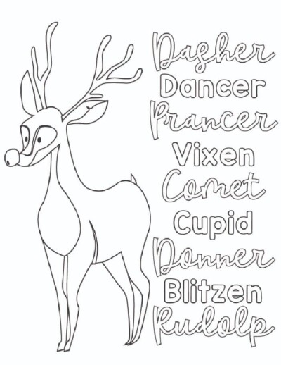 Free Reindeer Coloring Pages - Reindeer Word Search Printables