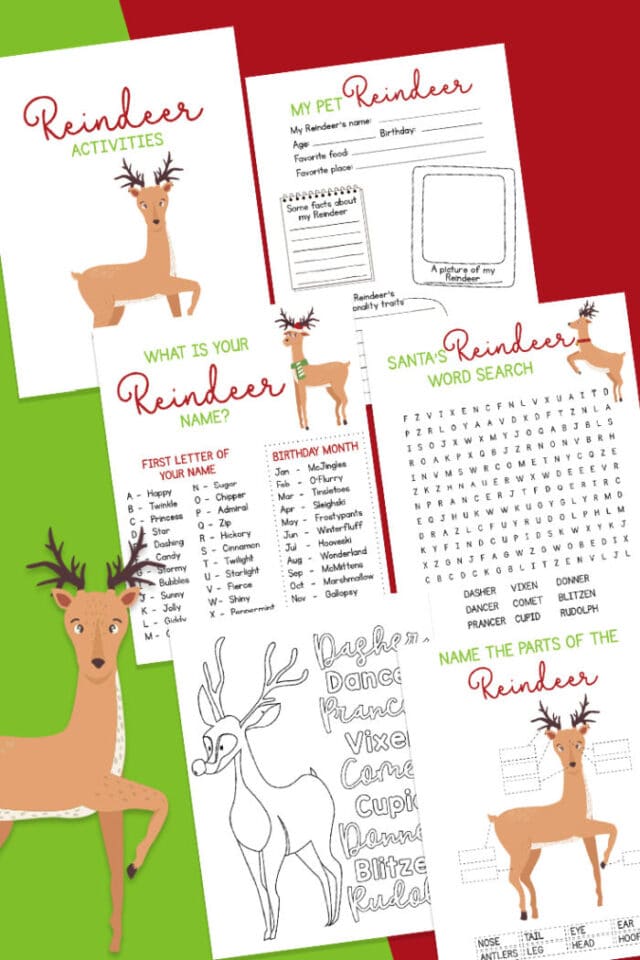 Free Reindeer Coloring Pages - Reindeer Word Search Printables