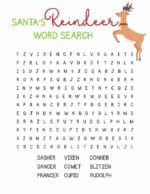 Free Reindeer Coloring Pages - Reindeer Word Search Printables