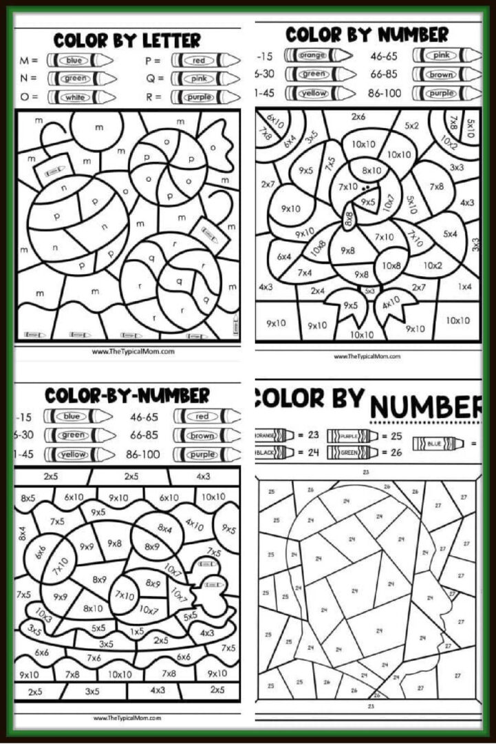 Color by Number Free Printables · The Typical Mom