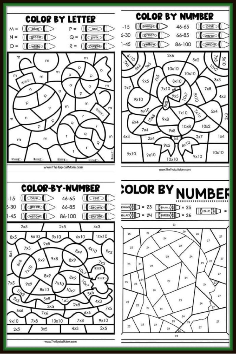 Color by Number Free Printables · The Typical Mom