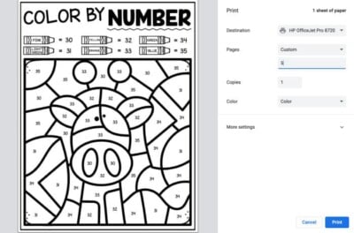 FREE Color by Number Animals - Alligator, Monkey, Lion, Elephant