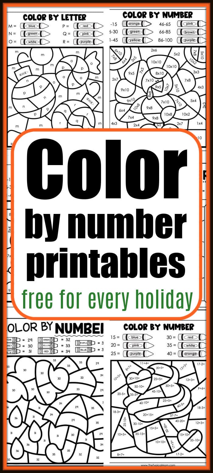 Color by Number Free Printables | The Typical Mom