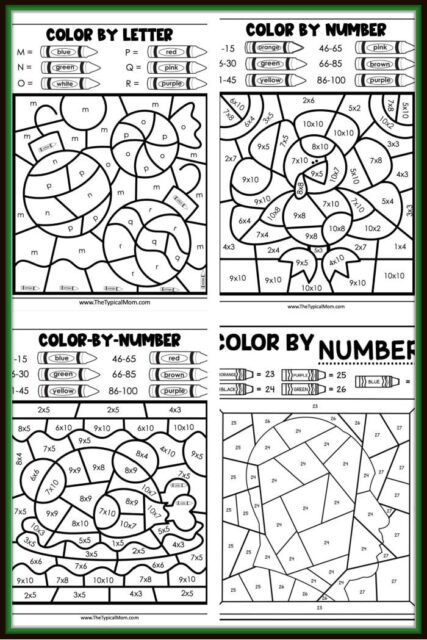 Color by Number Free Printables · The Typical Mom