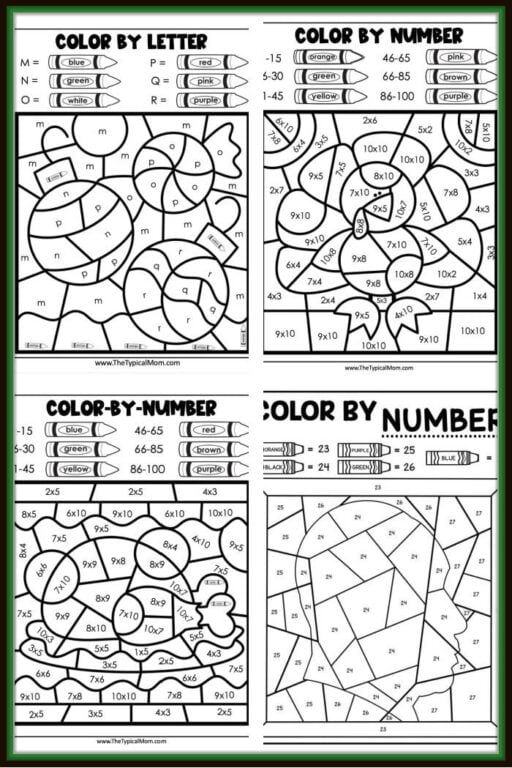 Color by Number Free Printables · The Typical Mom