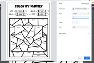 Free Valentines Day Color by Number Printables PDF