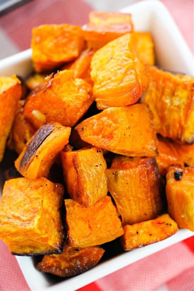 Cubed Sweet Potatoes in Oven (at 425)