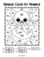 Free Color by Number Dragon Printables PDF Coloring Pages