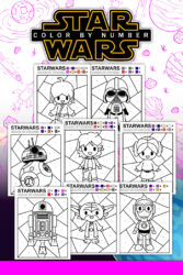 Free Coloring Pages Star Wars Color by Number Printables - Baby Yoda