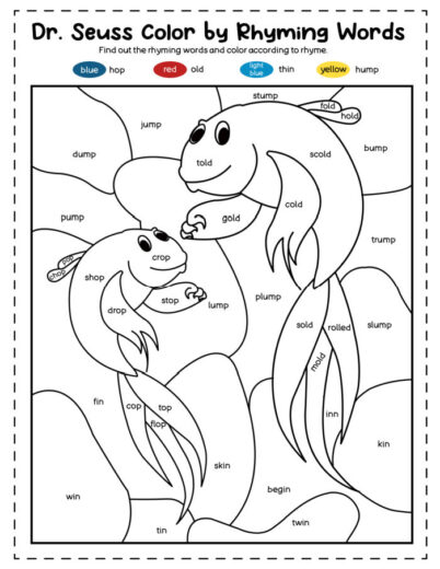 Dr Seuss Coloring Pages - Dr Seuss Color by Number PDF Sheets