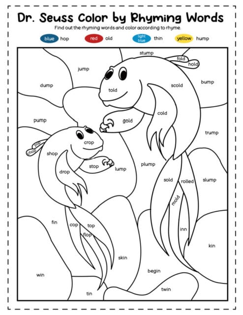 Dr Seuss Coloring Pages - Dr Seuss Color by Number PDF Sheets