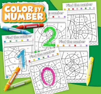 Free Number Recognition Worksheets - Number Color by Number