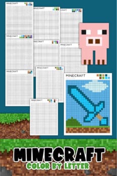 Free Minecraft Color by Number Pixel Art Printables