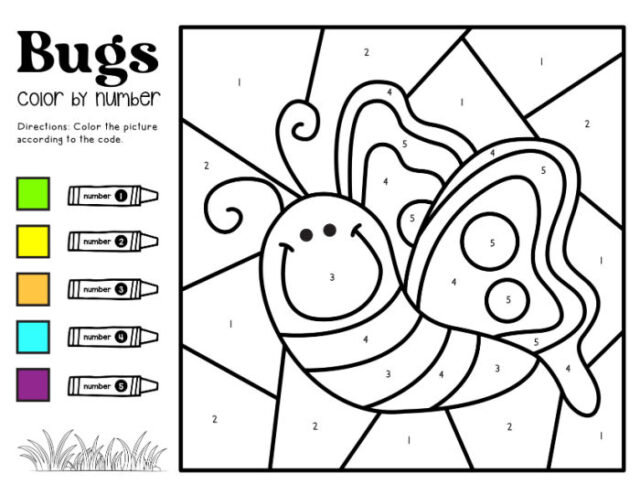 Insect Coloring Pages - Ladybug Coloring - Bug Color by Number