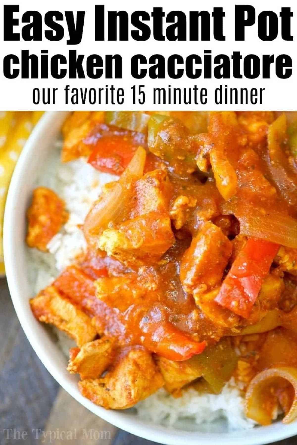 Instant Pot Chicken Cacciatore Recipe (with Jar Sauce)