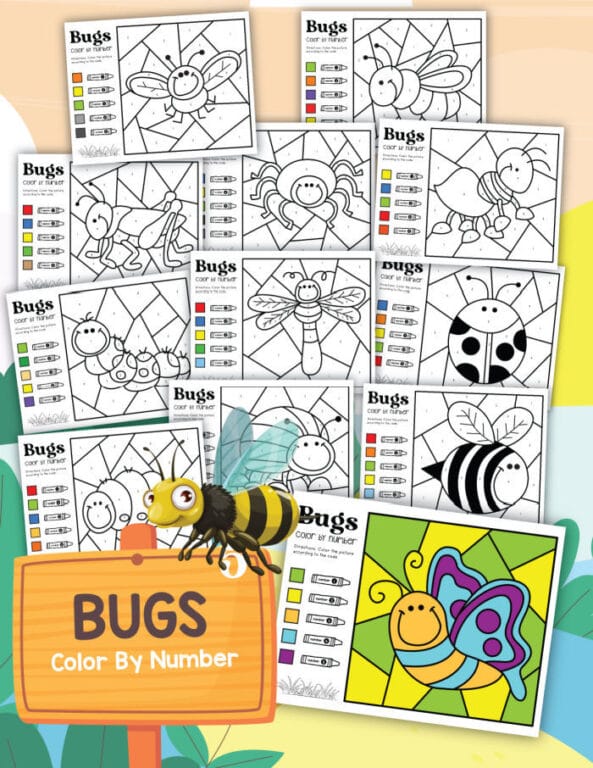 Insect Coloring Pages - Ladybug Coloring - Bug Color by Number
