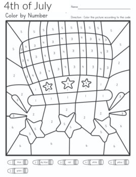 Free 4th of July Color by Number PDF Coloring Pages - Memorial