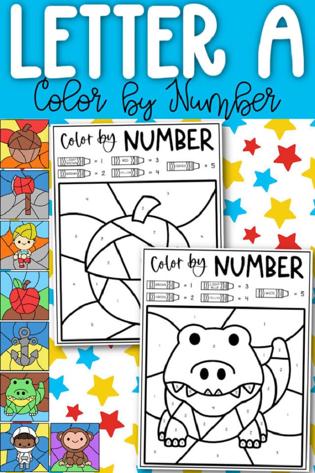 Free Letter A Coloring Pages - Alphabet Color by Number Pages