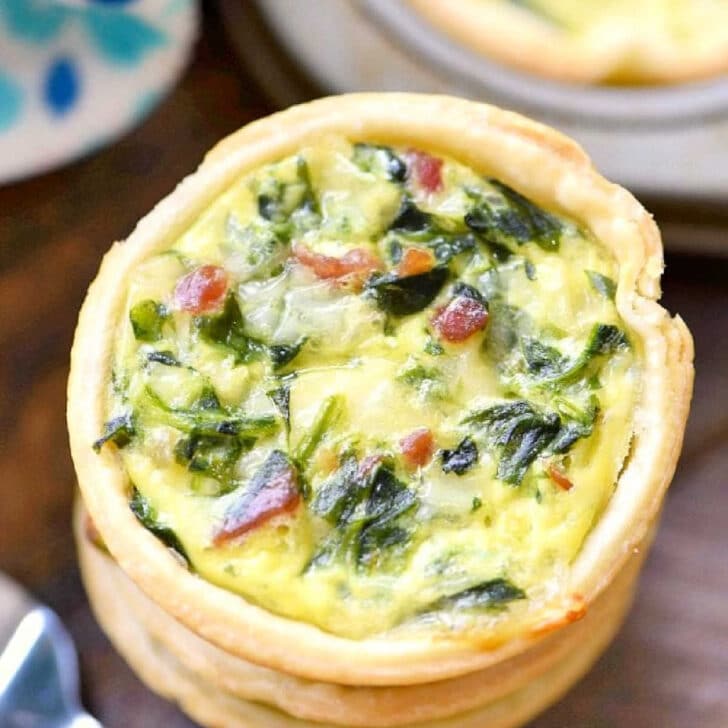 Easy Mini Spinach Quiche (with Crust)