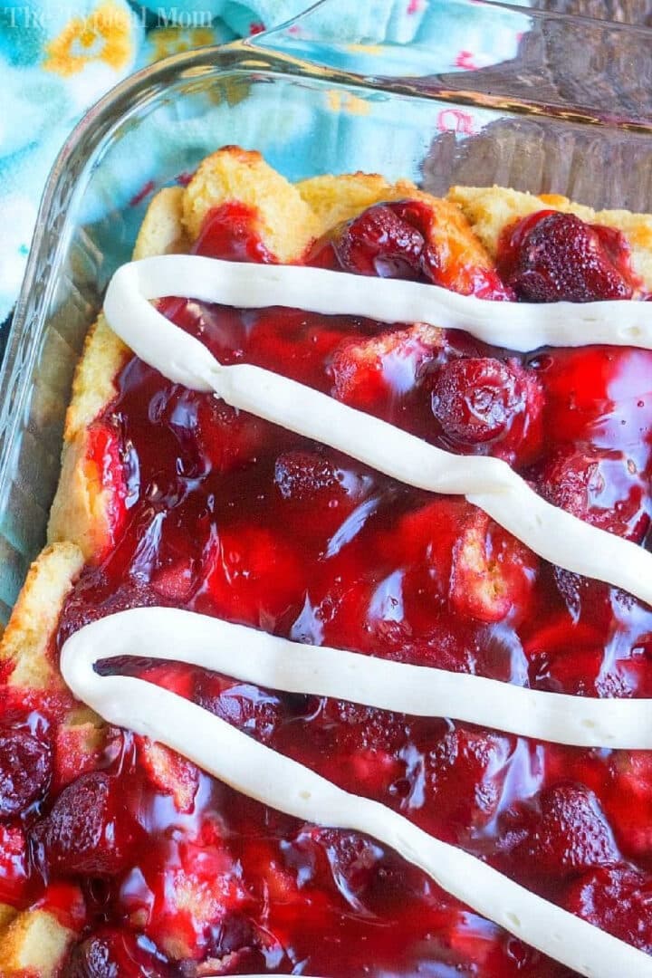 Strawberry Bread Pudding (with Pie Filling)