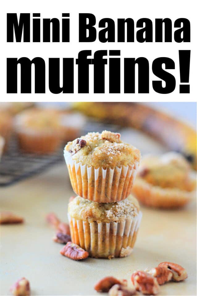 Mini Banana Muffins Recipe (3 Bananas)