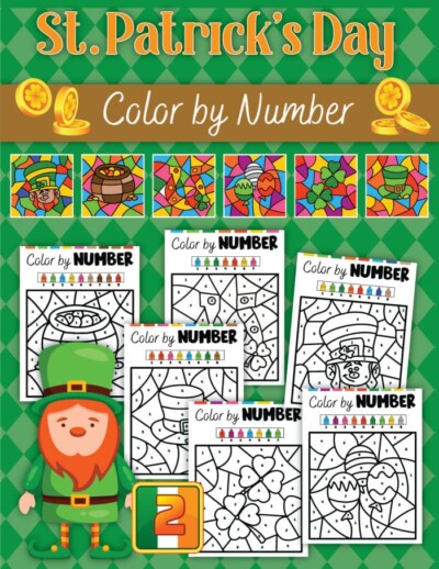 Free St Patricks Day Color by Number Printables for Kids PDF