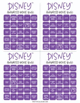 Free Disney Bingo Game - Disney Birthday Party Printables