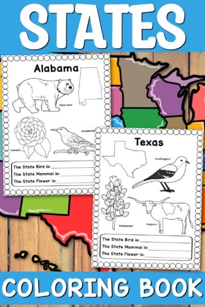 Free US States Worksheets PDF Printable Coloring Pages