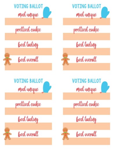 Free Christmas Cookie Exchange Printables (Invitations, Voting)