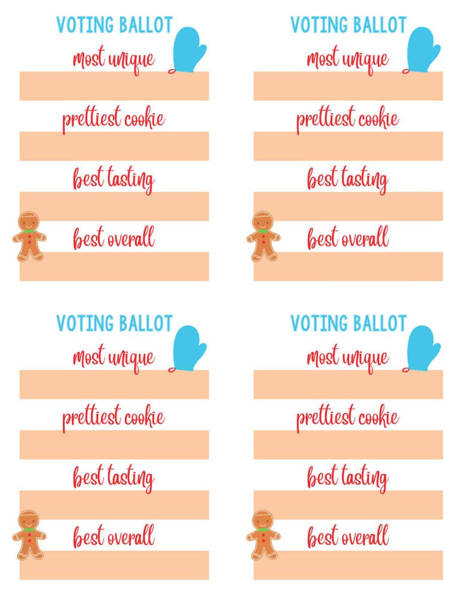 Christmas Cookie Exchange (Free Printables, Invitations, Voting)