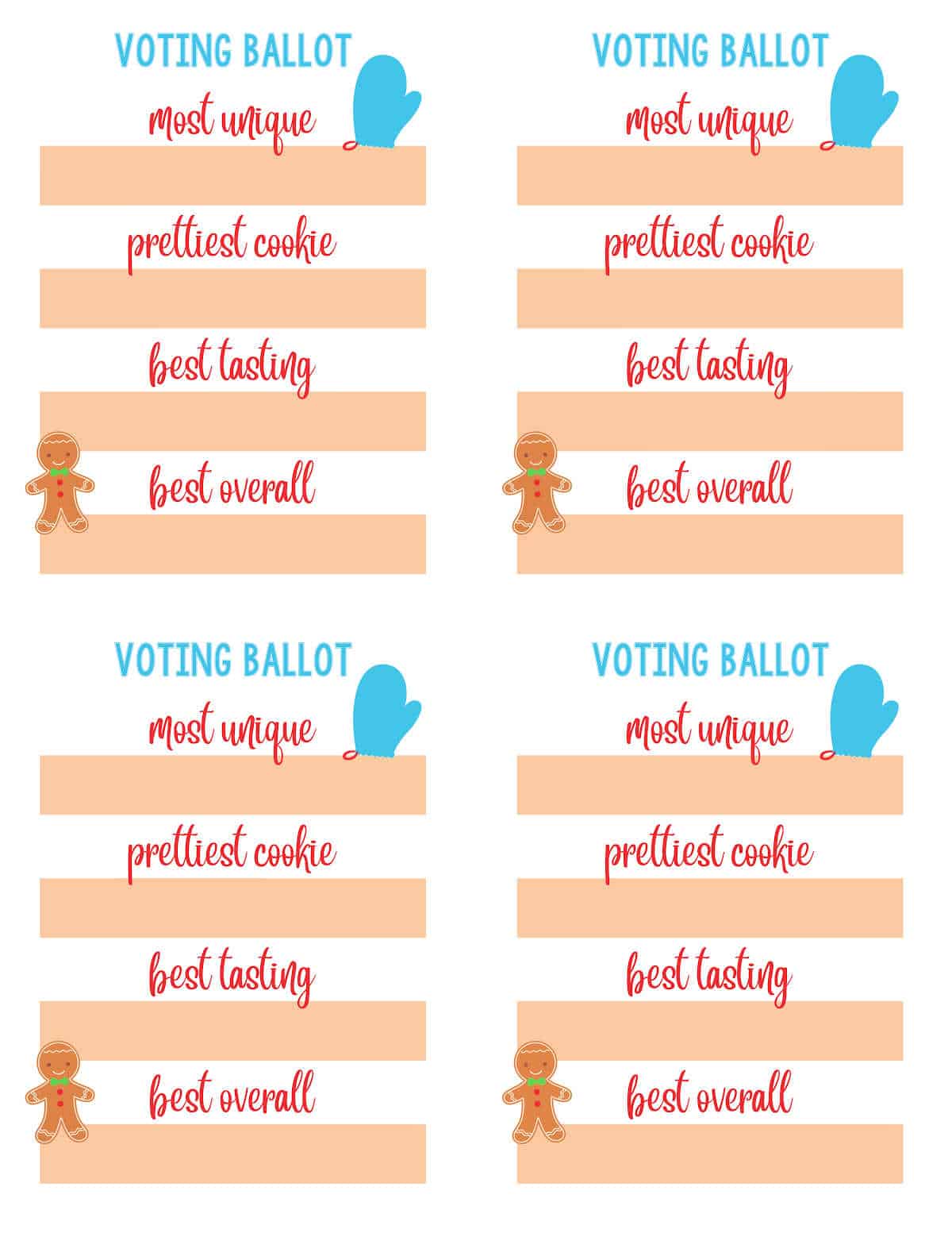 Free Christmas Cookie Exchange Printables (Invitations, Voting)