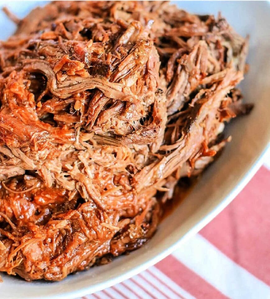 Easy Crockpot BBQ Beef with Barbecue Sauce and Chuck Roast