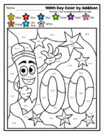 Free 100 Days of School Printables - 100 Days Color by Number