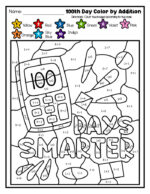 Free 100 Days of School Printables - 100 Days Color by Number