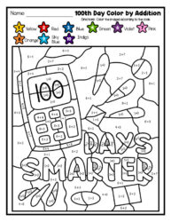 Free 100 Days of School Printables - 100 Days Color by Number