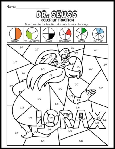 Dr Seuss Coloring Pages - Dr Seuss Color by Number PDF Sheets