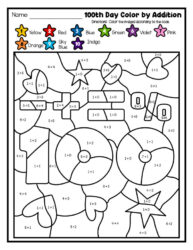 Free 100 Days of School Printables - 100 Days Color by Number