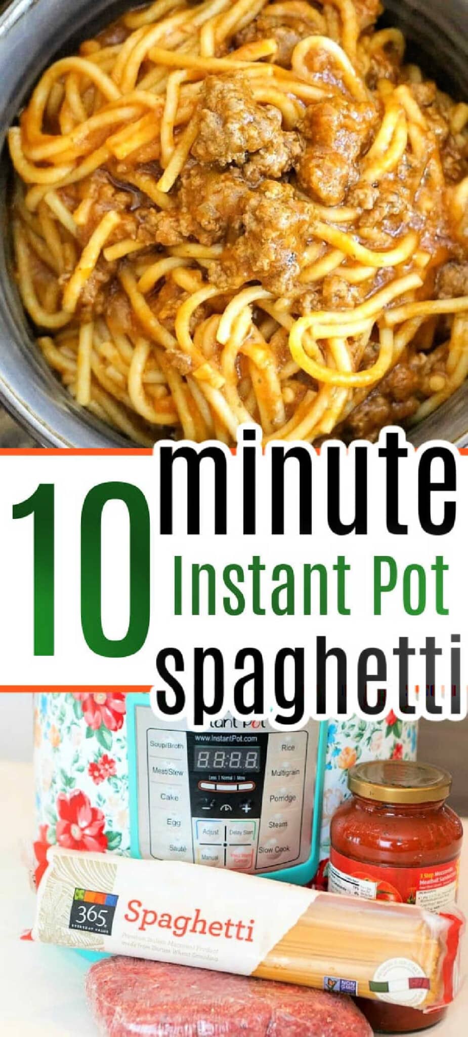 Instant Pot Spaghetti (with Jar Sauce and Ground Beef)
