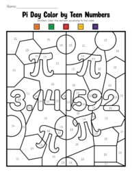Free Pi Day Activities Coloring Pages - Pi Color by Number PDF