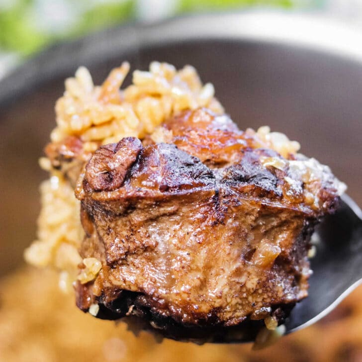 Oxtails and Rice Cooked Together - Ox Tail One Pot Meal