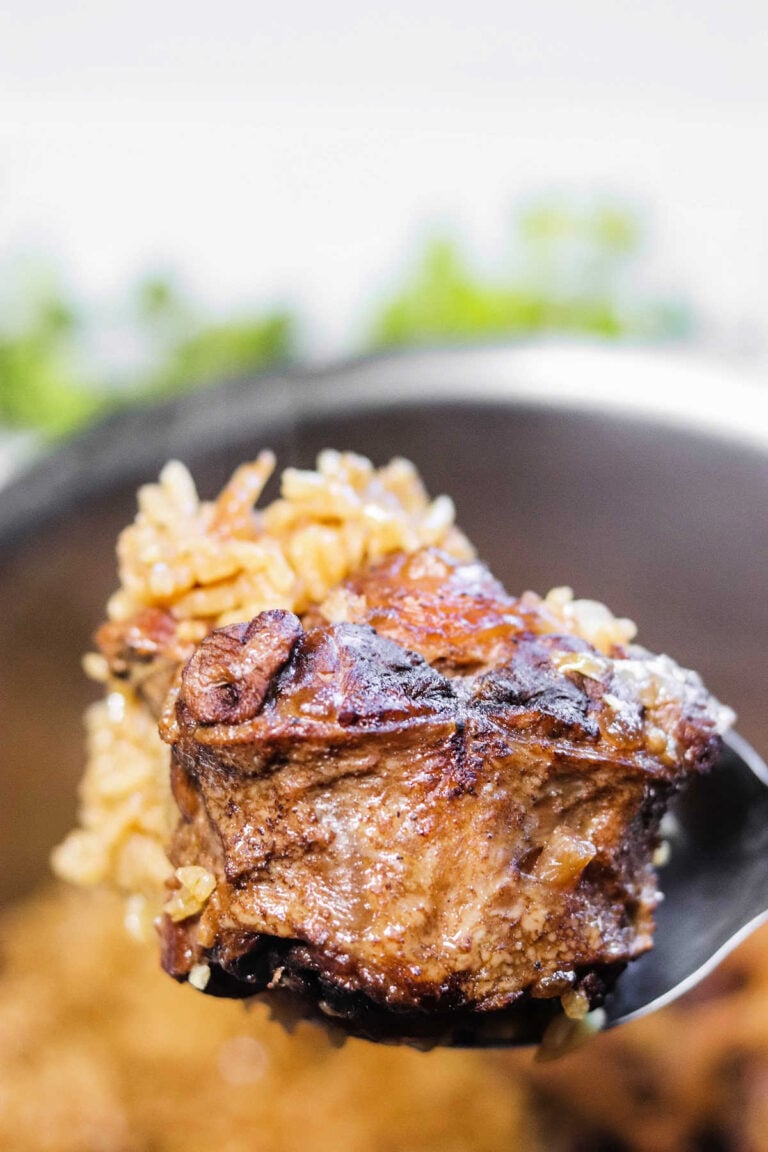 Oxtails and Rice Cooked Together - Ox Tail One Pot Meal