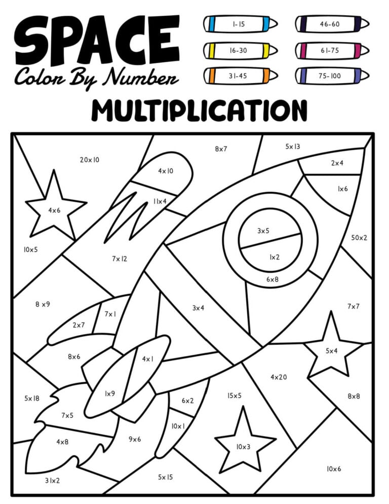 Free Multiplication Color by Number - Math Color by Number