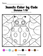 Free Division Color by Number - Math Division Coloring Pages PDF