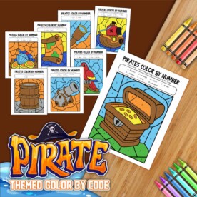 Free Pirate Coloring Pages - Pirate Color by Number Pages