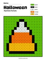 Free Halloween Color by Number - Halloween Pixel Art PDF Pages