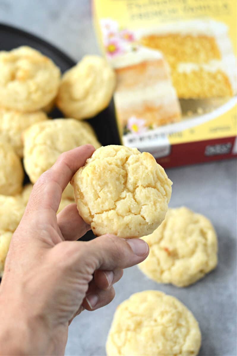 Cake Mix Cookies with Cream Cheese - Lemon Cake Mix Cookies